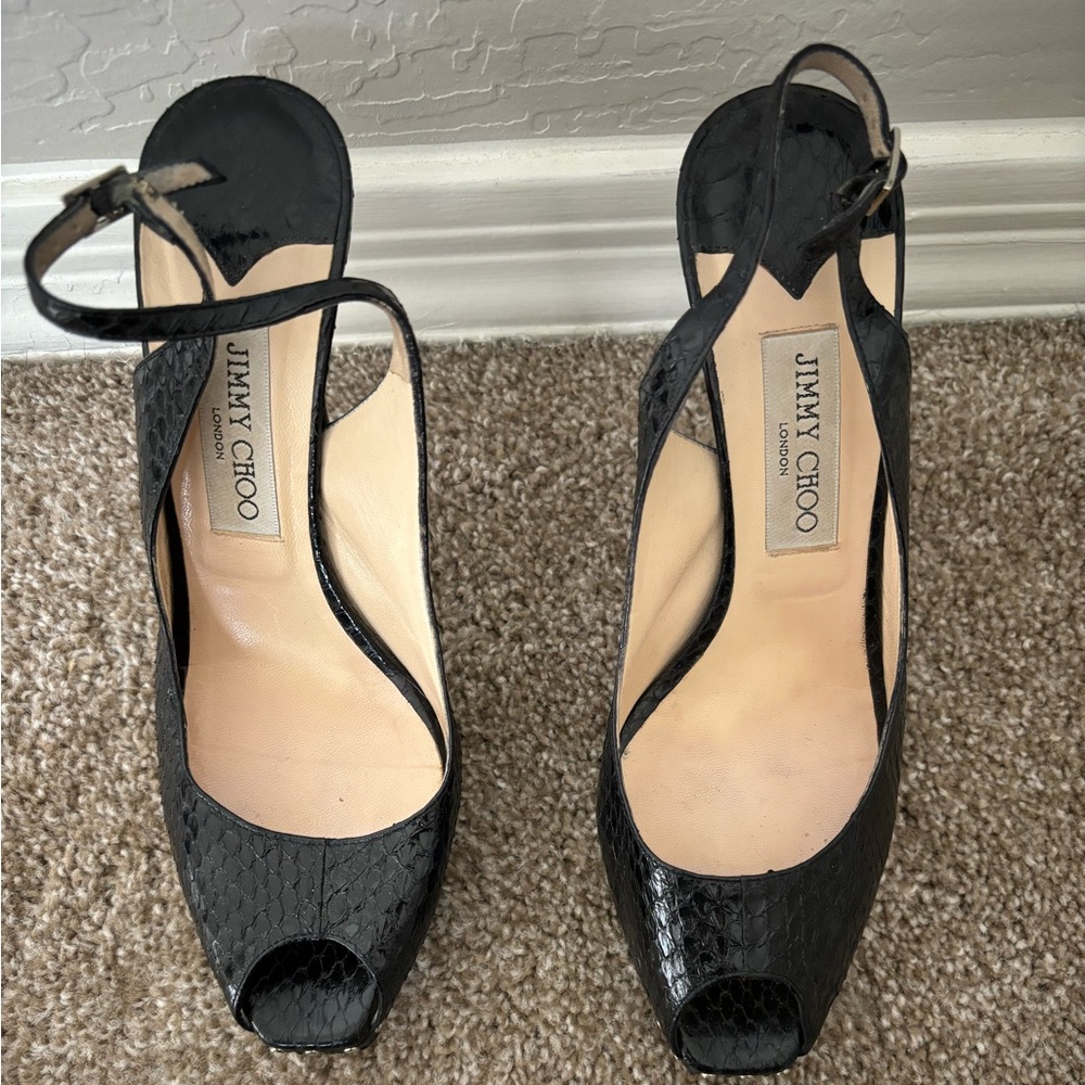 Jimmy Choo Black Embossed Python - Gem